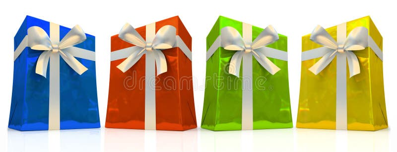 Four Fancy Boxes Isolated on White Backgroung Stock Illustration ...