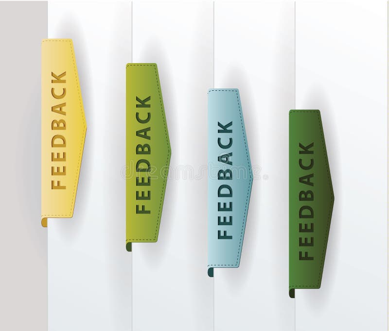 Four Feedback Buttons. Colorfully Ribbons in Modern Design Stock Vector ...