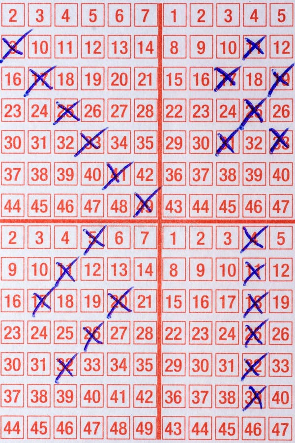A Lottery Ticket Completed with Samples in Detail Stock Image - Image ...