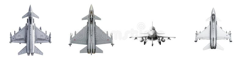 Eurofighter Typhoon Isolated on Transparent Png Background. Four ...