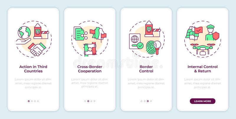 Four Filter Model Onboarding Mobile App Screen Stock Illustration ...