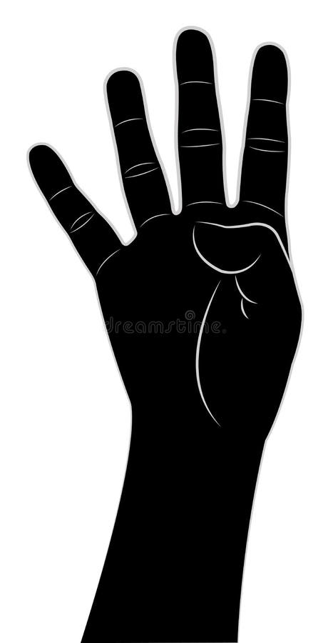 Four Fimgers Up, Hand Vector Stock Vector - Illustration of index ...