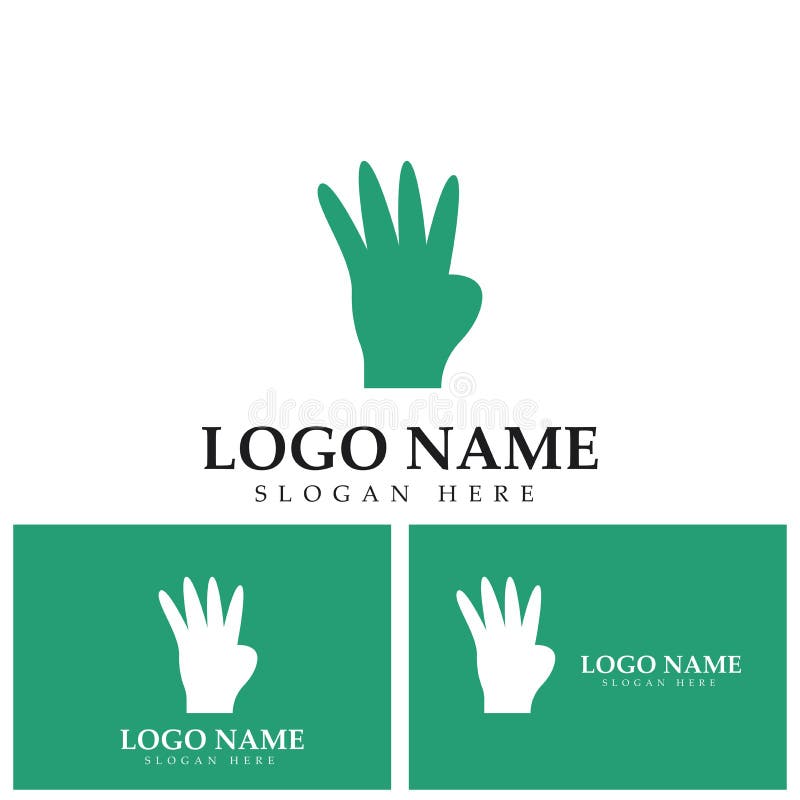 Four Finger Hand Gesture Logo Vector Icon. Stock Vector - Illustration ...