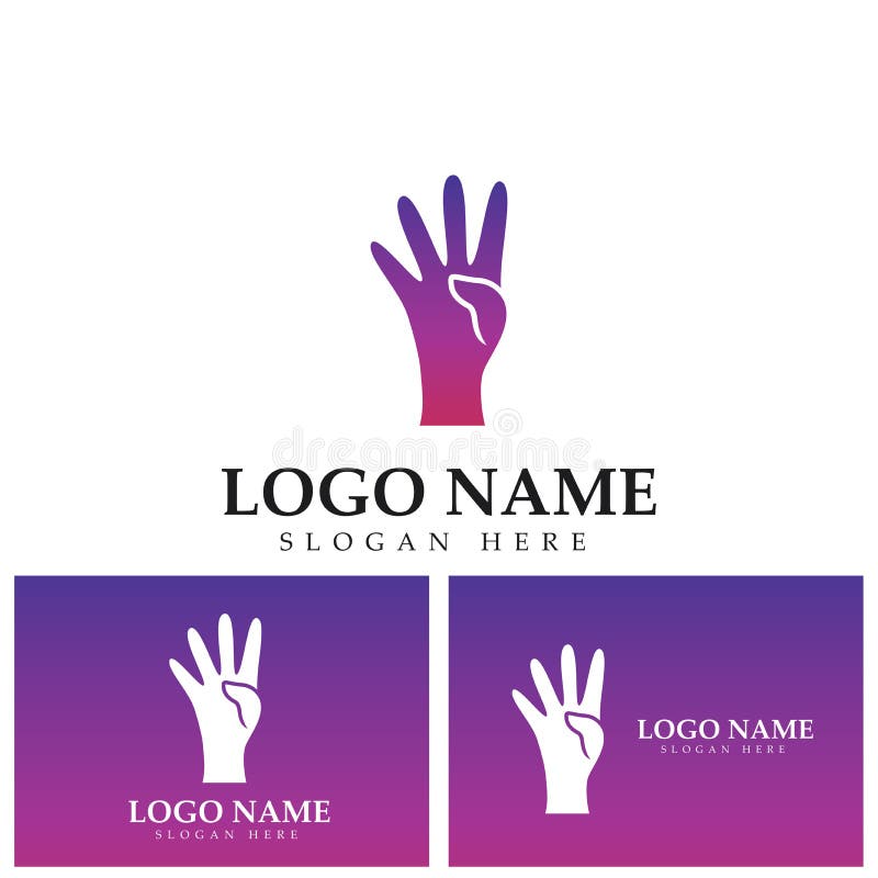 Four Finger Hand Gesture Logo Vector Icon. Stock Vector - Illustration ...