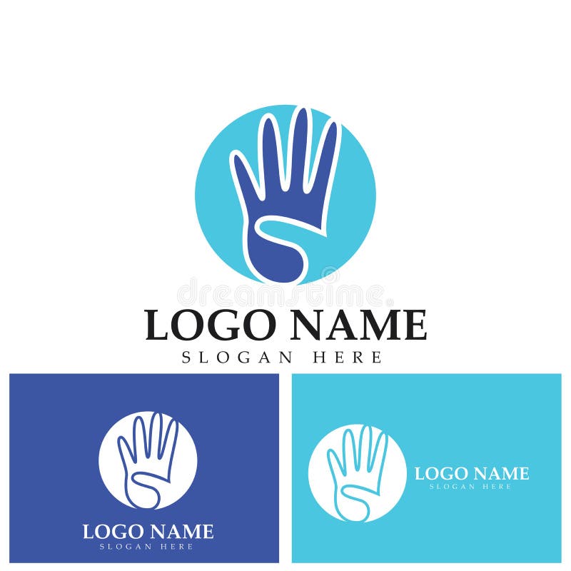 Four Finger Hand Gesture Logo Vector Icon. Stock Vector - Illustration ...