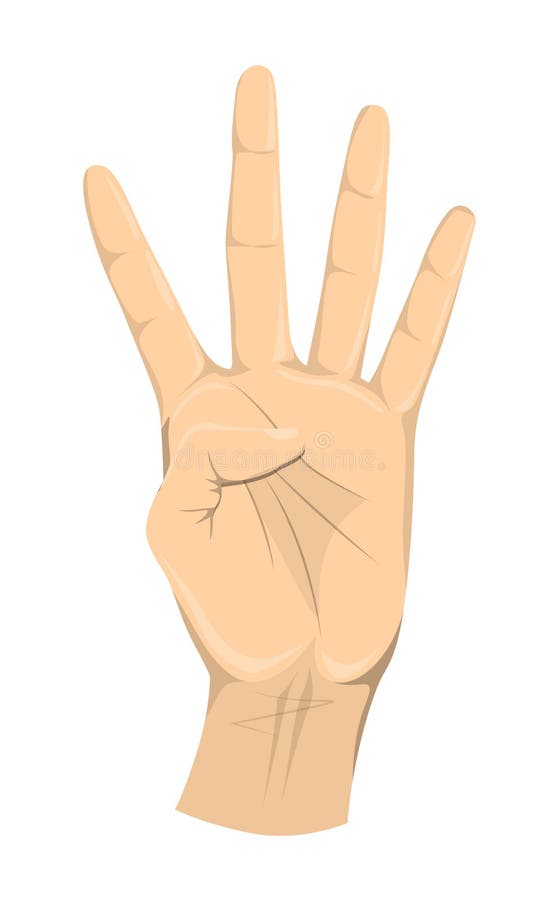 Four Fingers Gesture Line and Solid Icon, Gestures Concept, Count ...