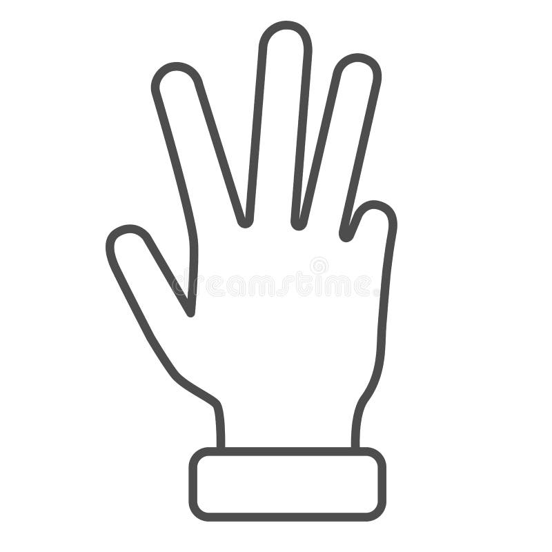 Hand Showing Three Fingers Line Icon, Hand Gestures Concept, Three ... Hand Showing Three Fingers Line Icon, Hand Gestures Concept, Three ...