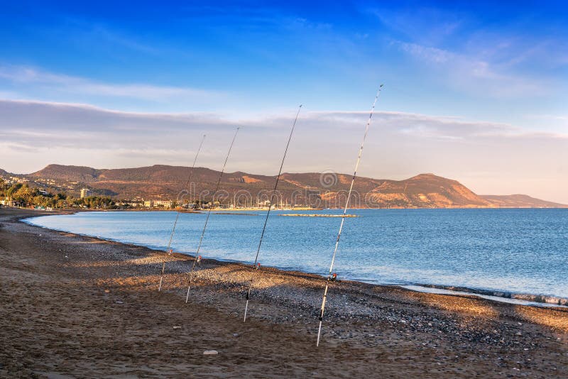 Four fishing rods stock image. Image of fishing, reel - 94924001