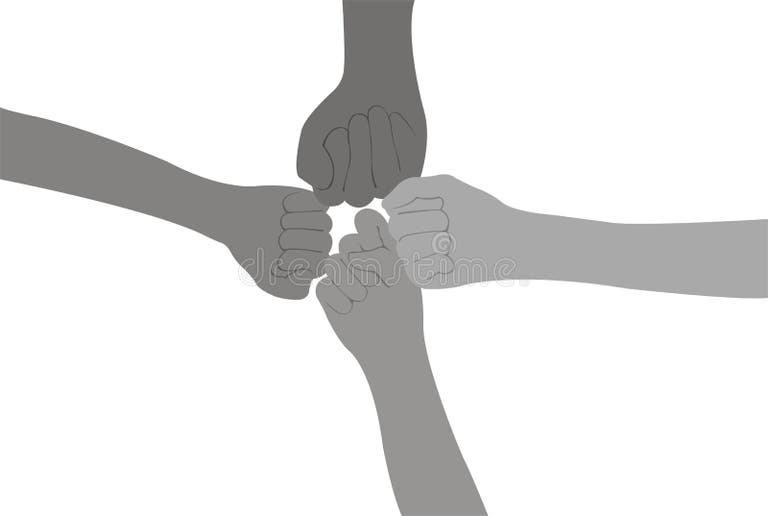 Four fists stock vector. Illustration of plan, conflict - 4093587