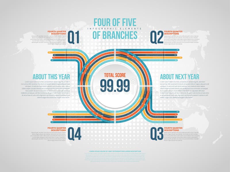 Four of Five Branches Infographic Stock Vector - Illustration of ...