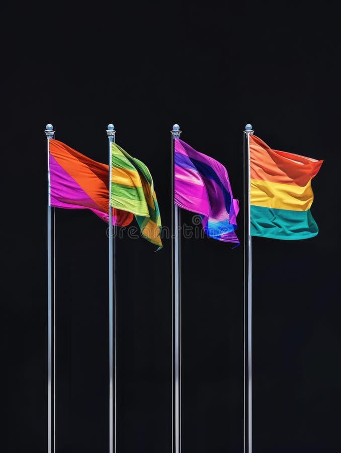 Four Flags Flying stock photo. Image of high, freedom - 374154984
