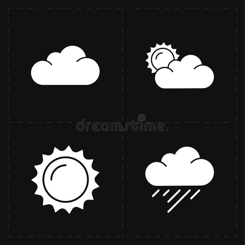 Four Flat Modern Weather Icons Stock Vector - Illustration of sign ...