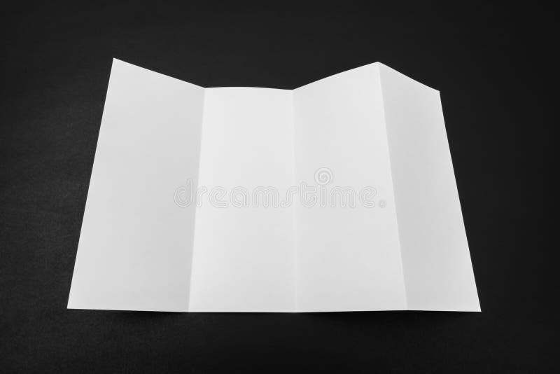 Four Fold White Template Paper Black Background Stock Photos - Free ...