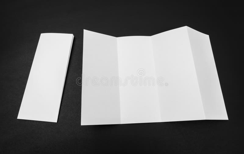 Four Fold White Template Paper Black Background Stock Photos - Free ...