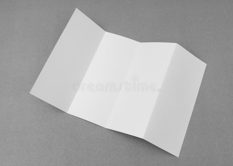 Four - Fold White Template Paper on Wood Texture . Stock Photo - Image ...