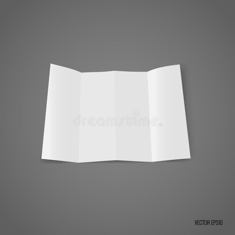 Four - Fold White Template Paper. Vector Illustration Stock Vector ...