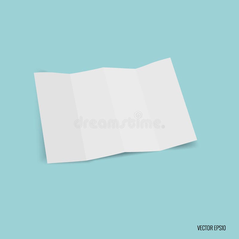 Four - Fold White Template Paper. Vector Illustration Stock Vector ...