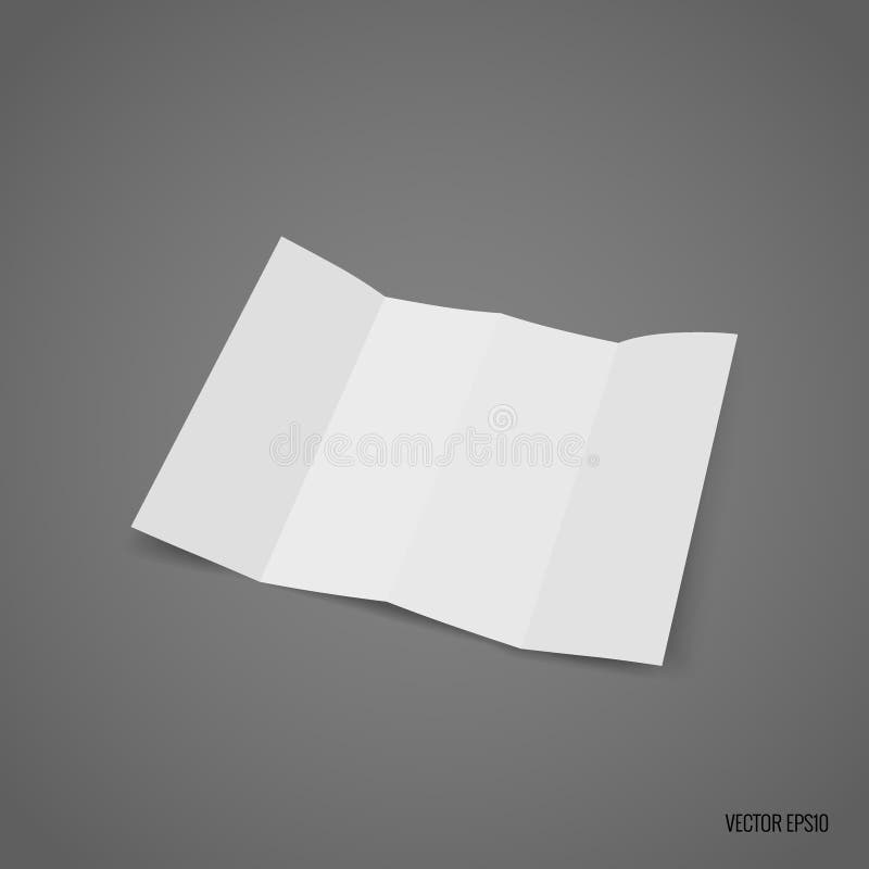 Four - Fold White Template Paper. Vector Illustration Stock Vector ...