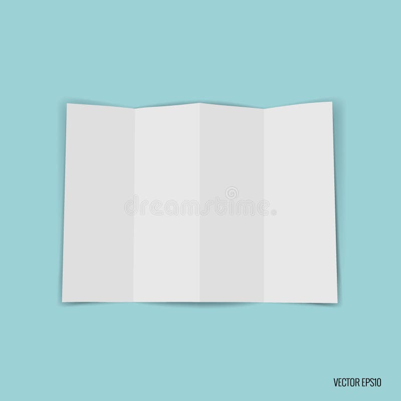 Four - Fold White Template Paper. Vector Illustration Stock Vector ...