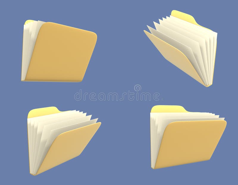Four Folders Of Yellow Color Picture. Image: 5356079