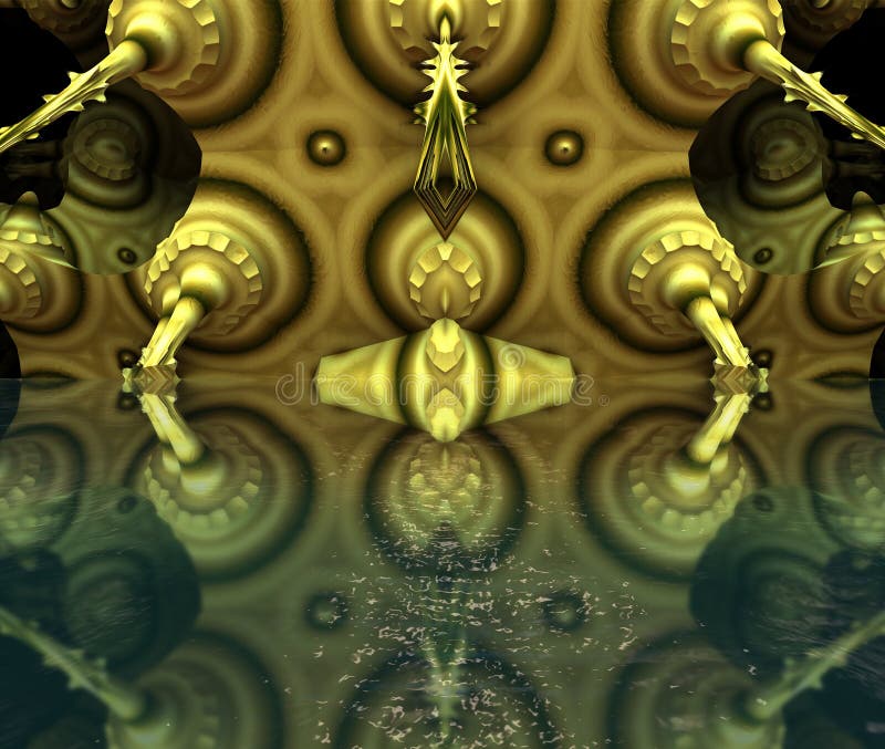 Four Fractal Make Abstract Geometric Composition-3d Rendering Stock ...