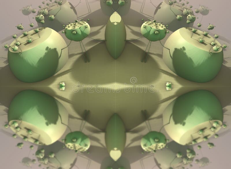 Four Fractal Make Abstract Geometric Composition-3d Rendering Stock ...