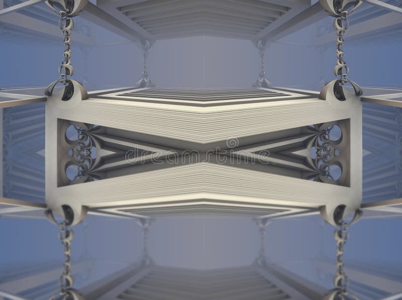 Four Fractal Make Abstract Geometric Composition-3d Rendering Stock ...