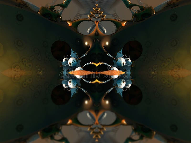 Four Fractal Make Abstract Geometric Composition-3d Rendering Stock ...