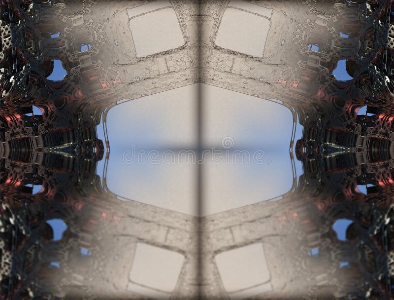 Four Fractal Make Abstract Geometric Composition-3d Rendering Stock ...