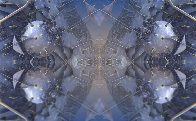 Four Fractal Make Abstract Geometric Composition-3d Rendering Stock ...