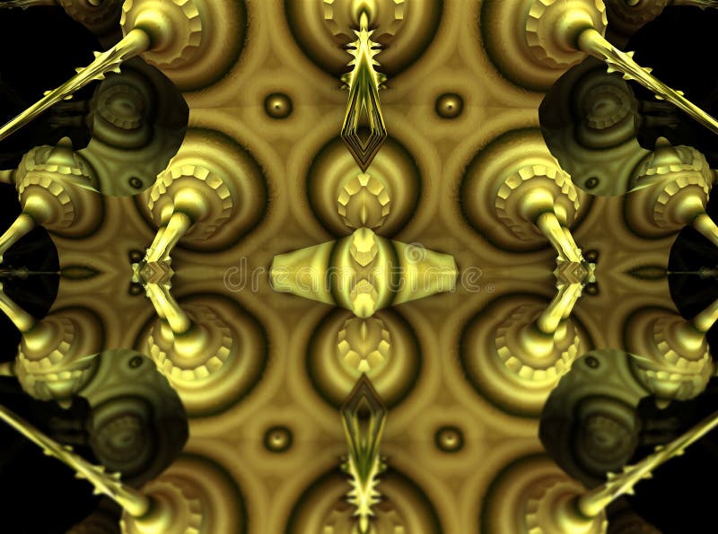Four Fractal Make Abstract Geometric Composition-3d Rendering Stock ...