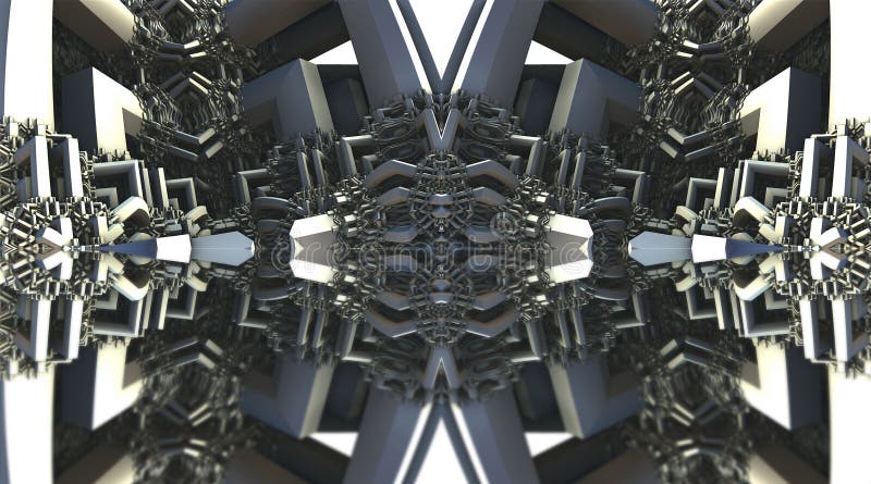 Four Fractal Make Abstract Geometric Composition-3d Rendering Stock ...