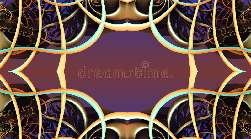Four Fractal Make Abstract Geometric Composition-3d Rendering Stock ...