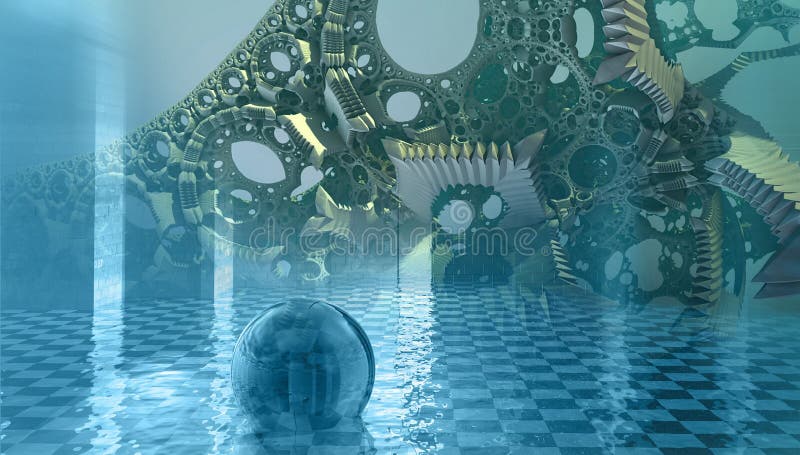 Four Fractal Make Abstract Geometric Composition-3d Rendering Stock ...