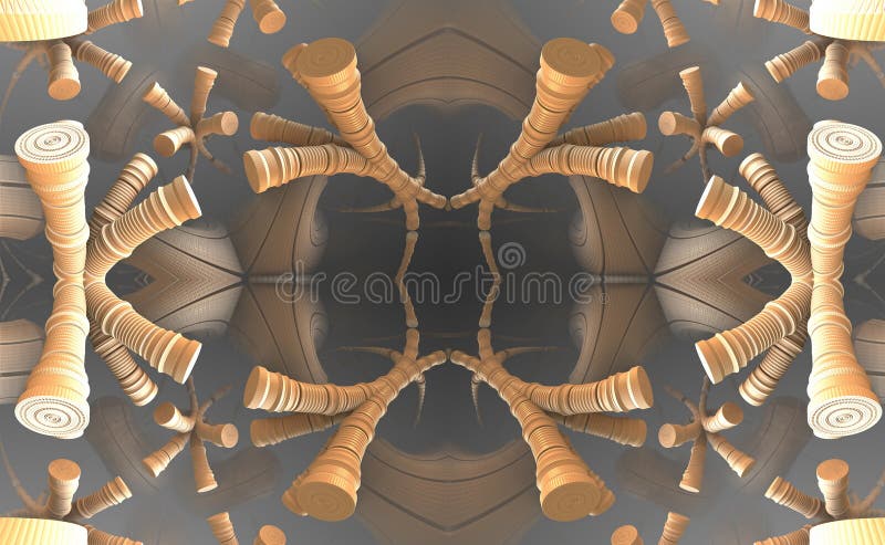 Four Fractal Make Abstract Geometric Composition-3d Rendering Stock ...