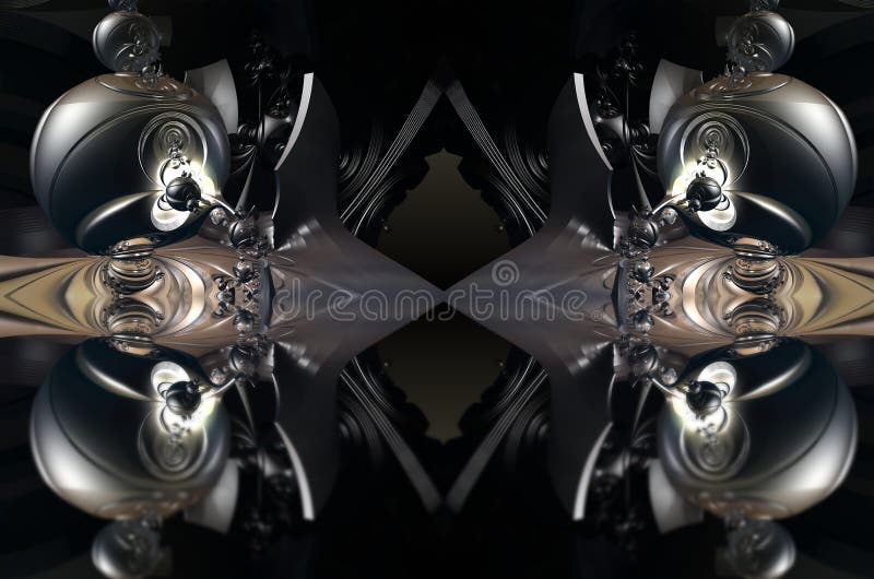 Four Fractal Make Abstract Geometric Composition-3d Rendering Stock ...