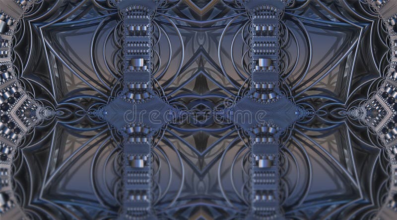 Four Fractal Make Abstract Geometric Composition-3d Rendering Stock ...