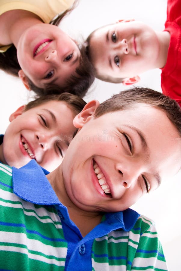 Four Children Portrait stock image. Image of caucasian - 9254557