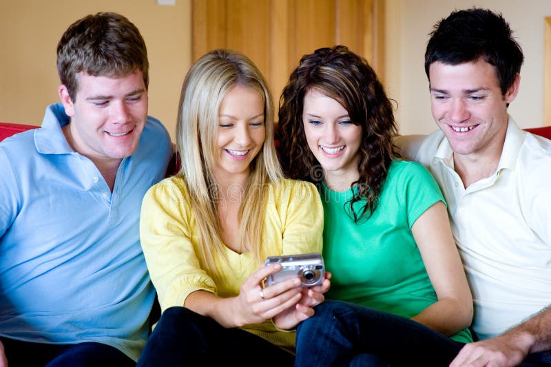 Four Friends stock image. Image of blue, smiling, laughing - 6410277