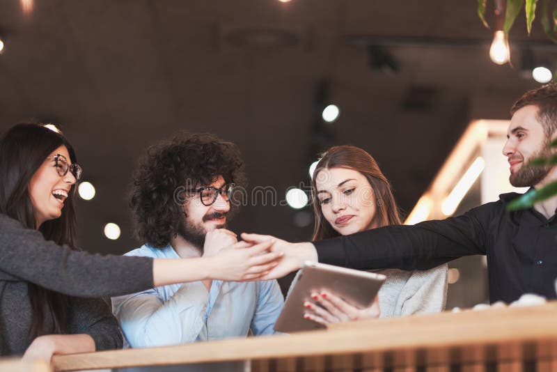 Friends in Cafe Drinking Coffee Stock Photo - Image of ceramic, cafe ...