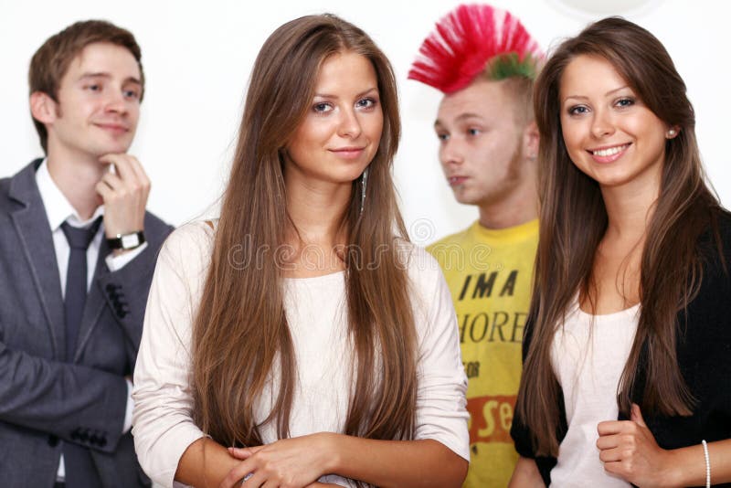 Four friends faces stock photo. Image of clothing, punk - 22396528