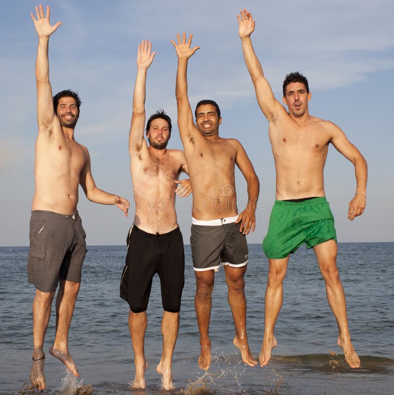 Four friends jumping stock image. Image of friendship - 32179883