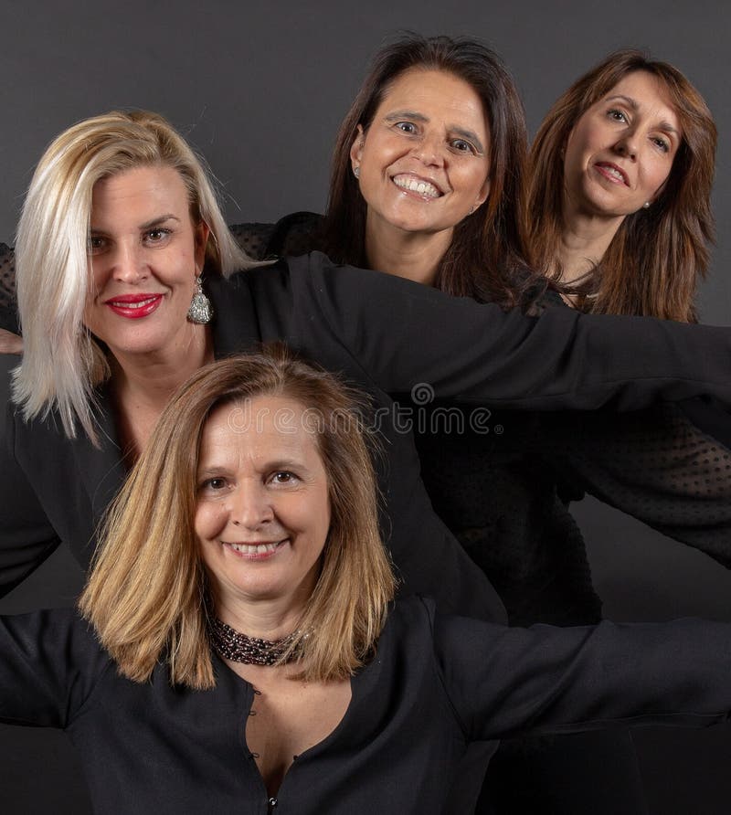 Photo Session for 4 Female Friends Stock Image - Image of foursome ...