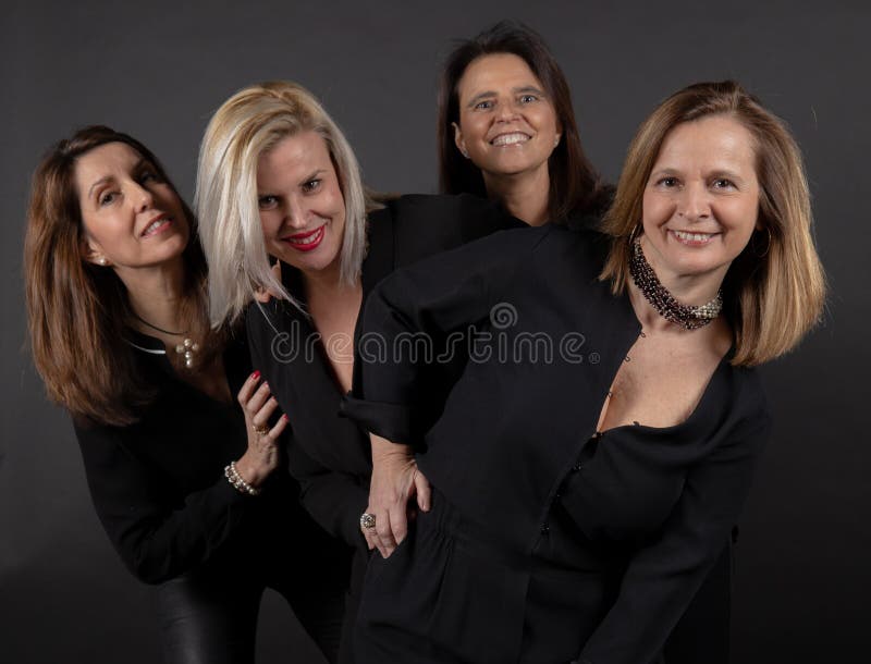 Photo Session for 4 Female Friends Stock Photo - Image of gorgeous ...