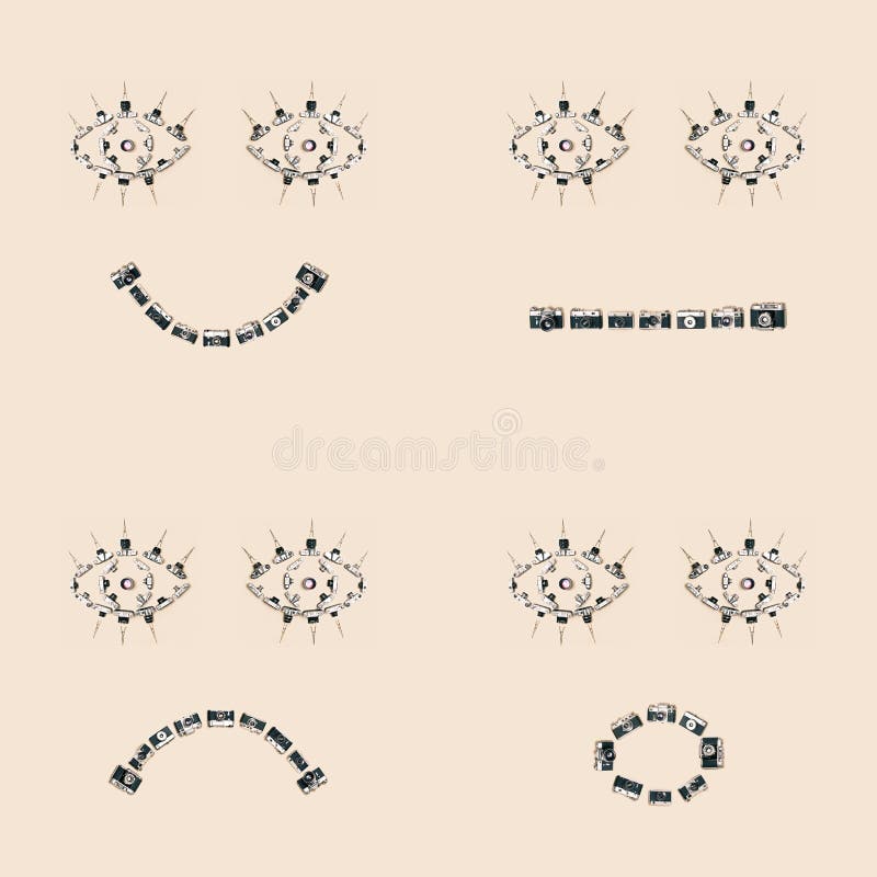 Four funny smileys stock illustration. Illustration of cheerful - 74820920