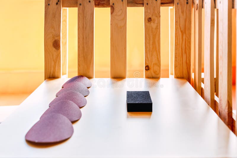 Four Garnet Sanding Discs Next To a Pallet Stock Photo - Image of ...