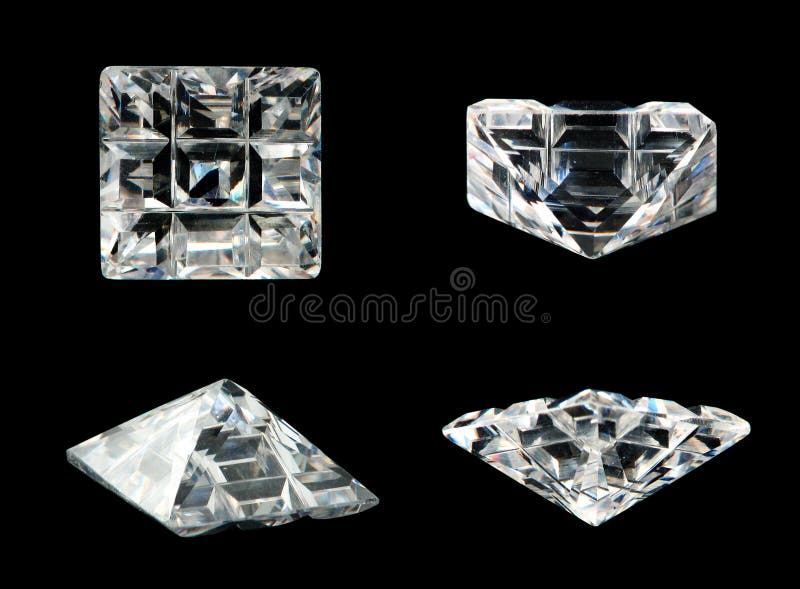 Four Gems Isolated on a Black Background Stock Illustration ...