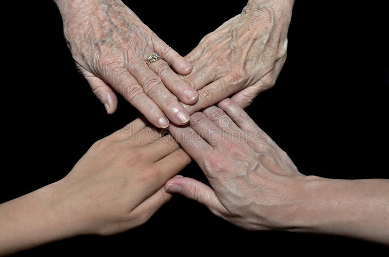 Four Generation Family Hands Stock Image - Image of concept ...