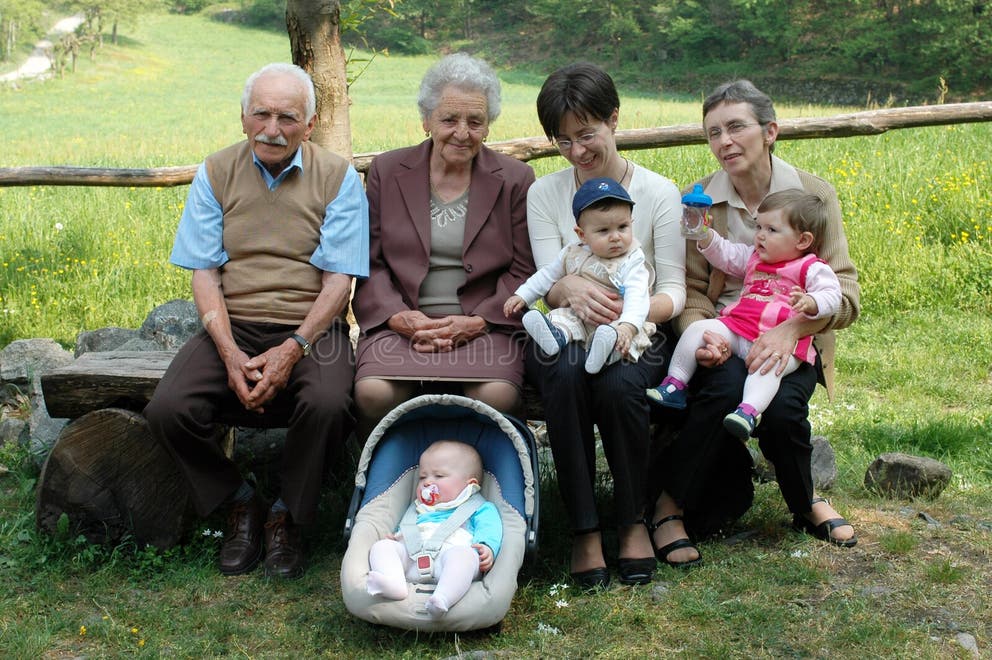 Four generations stock image. Image of bonding, child - 6141951