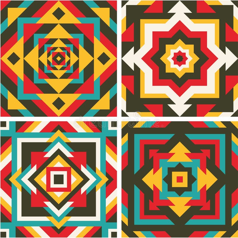 Four Black and White Seamless Patterns. Stock Vector - Illustration of ...